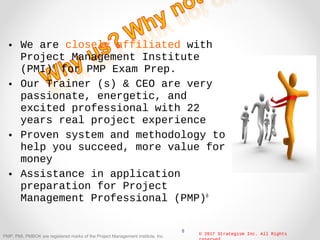 Pmp bootcamp structure2017 | PPT | Business | Business and Finance