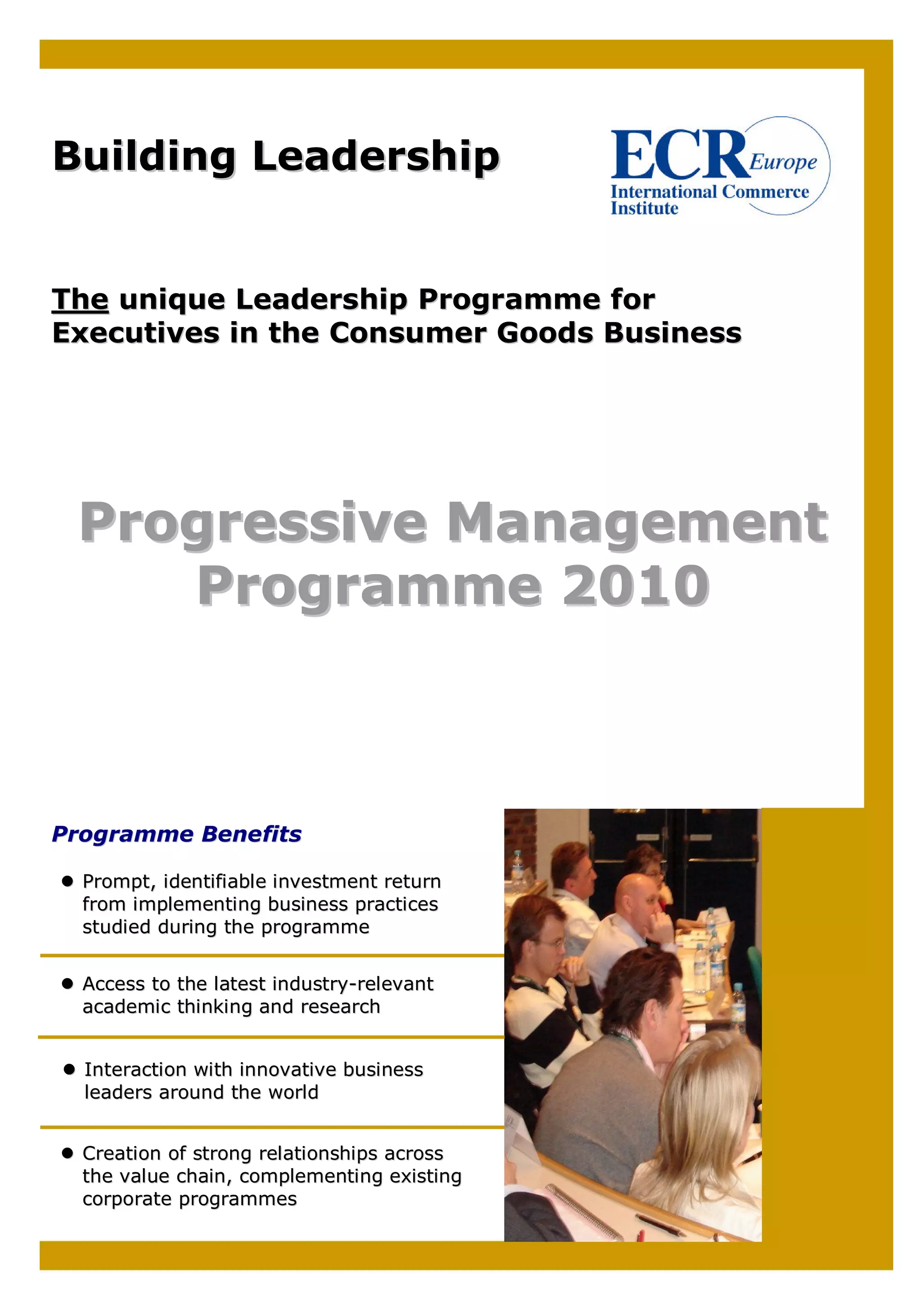 Progressive Management Program by ECR Europe Brochure 2010 | PDF