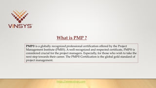 Pmp certification course bangalore vinsys | PPTX