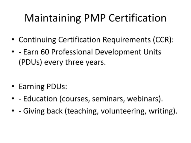 Project management professional certification | PPTX