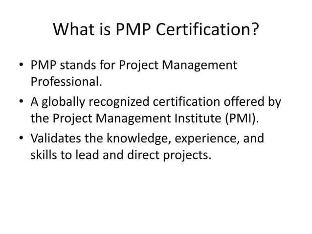 Project management professional certification | PPTX
