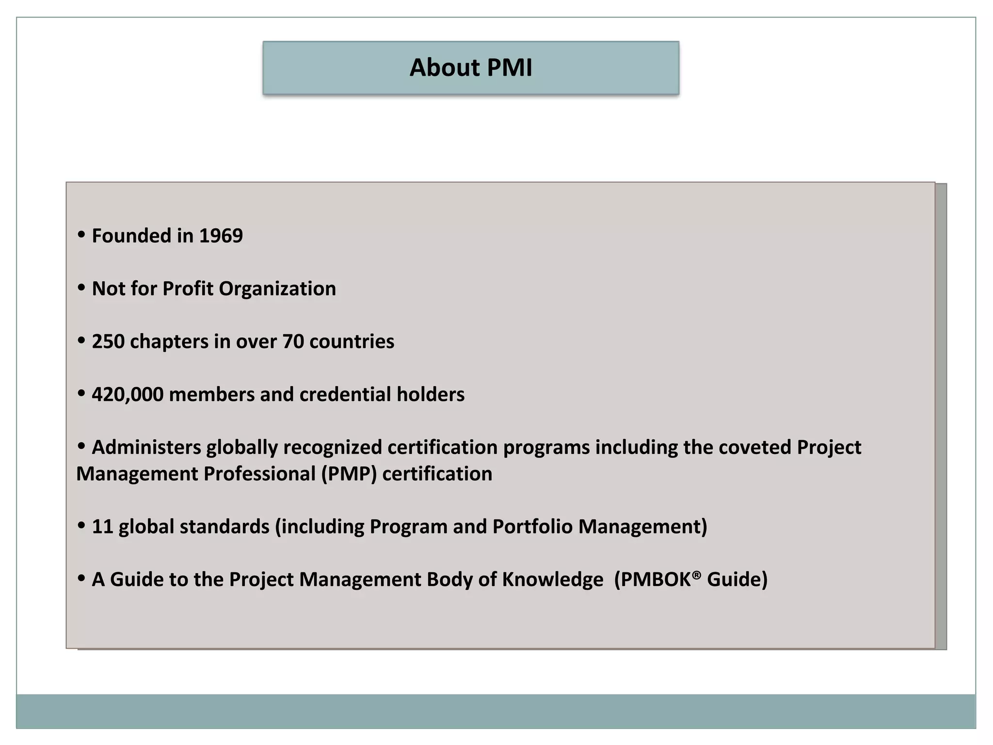 PMP Certification Presentation PMI | PPT | Educational Assessment ...