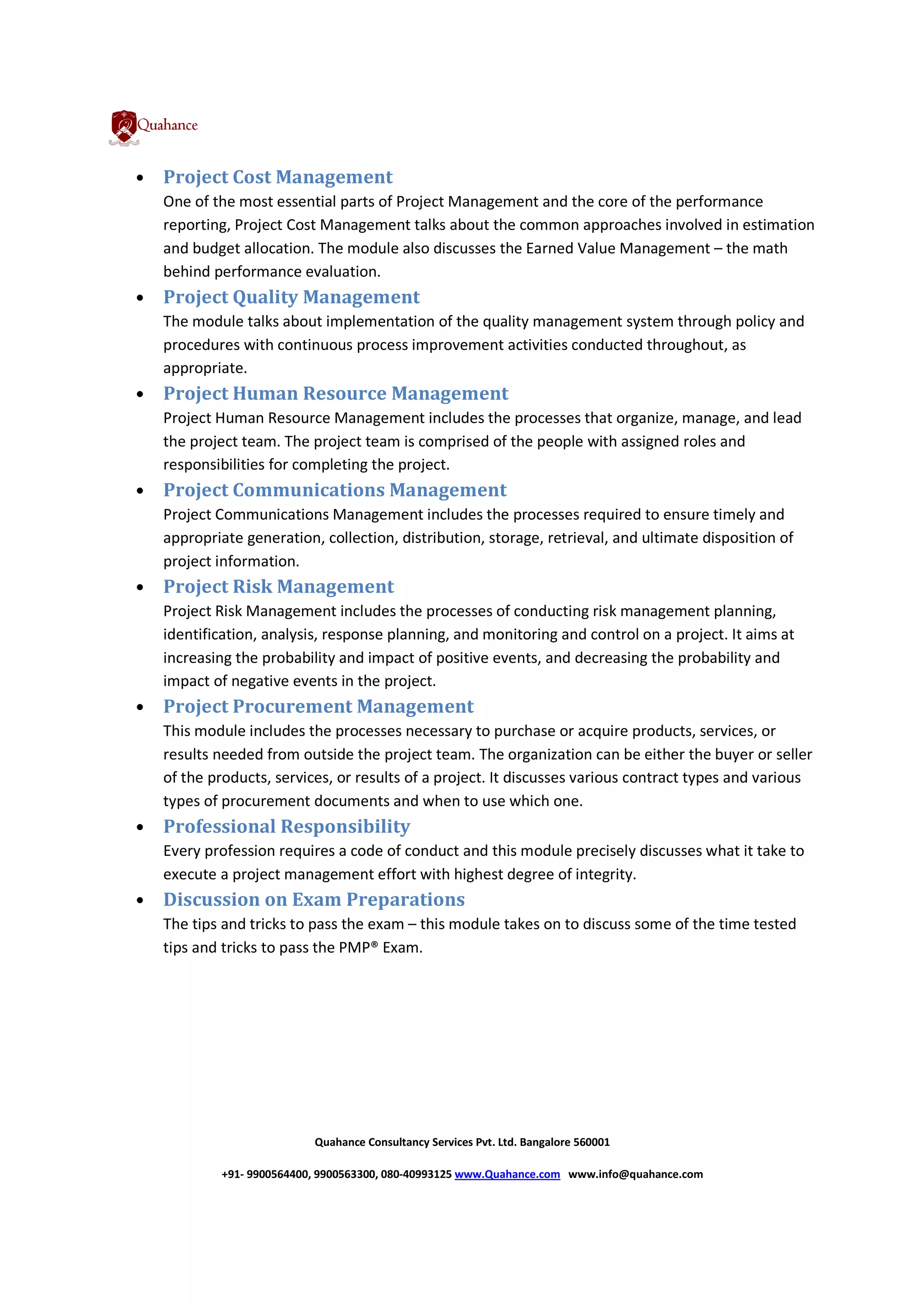 Pmp Course Outline | PDF | Business | Business and Finance