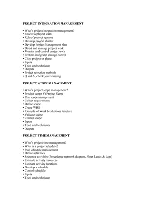 Eduvolks PMP Training - Course Outline | PDF