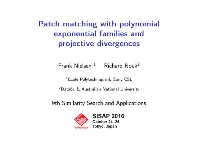 Patch Matching with Polynomial Exponential Families and Projective ...