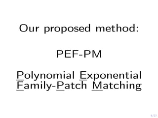 Patch Matching with Polynomial Exponential Families and Projective ...