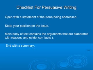 Persuasive Writing | PPT