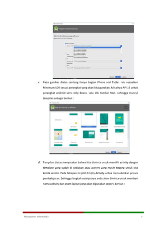Pemrograman Mobile - (Pengenalan dan Instalasi Android) | PDF