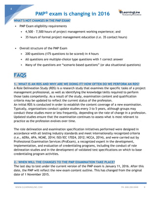 PMP exam changing in 2016 | PDF