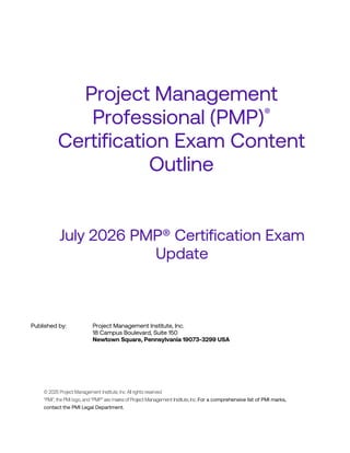 PMP Examination Content Outline | PDF