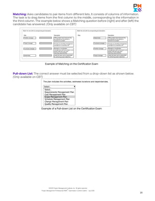 PMP Examination Content Outline | PDF