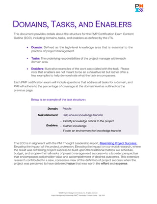 PMP Examination Content Outline | PDF