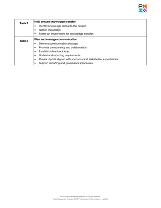PMP Examination Content Outline | PDF