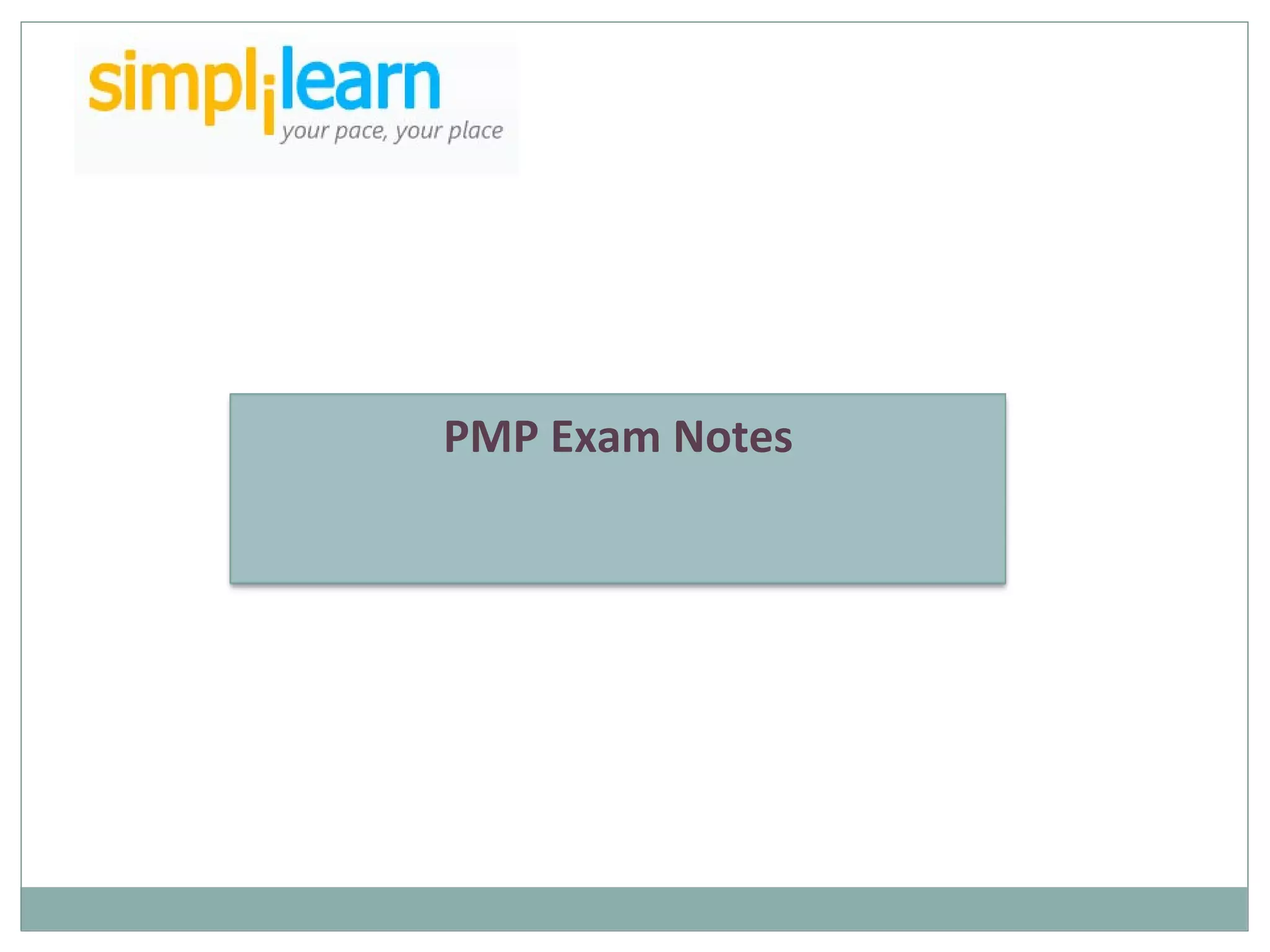 PMP Exam Notes | PPT
