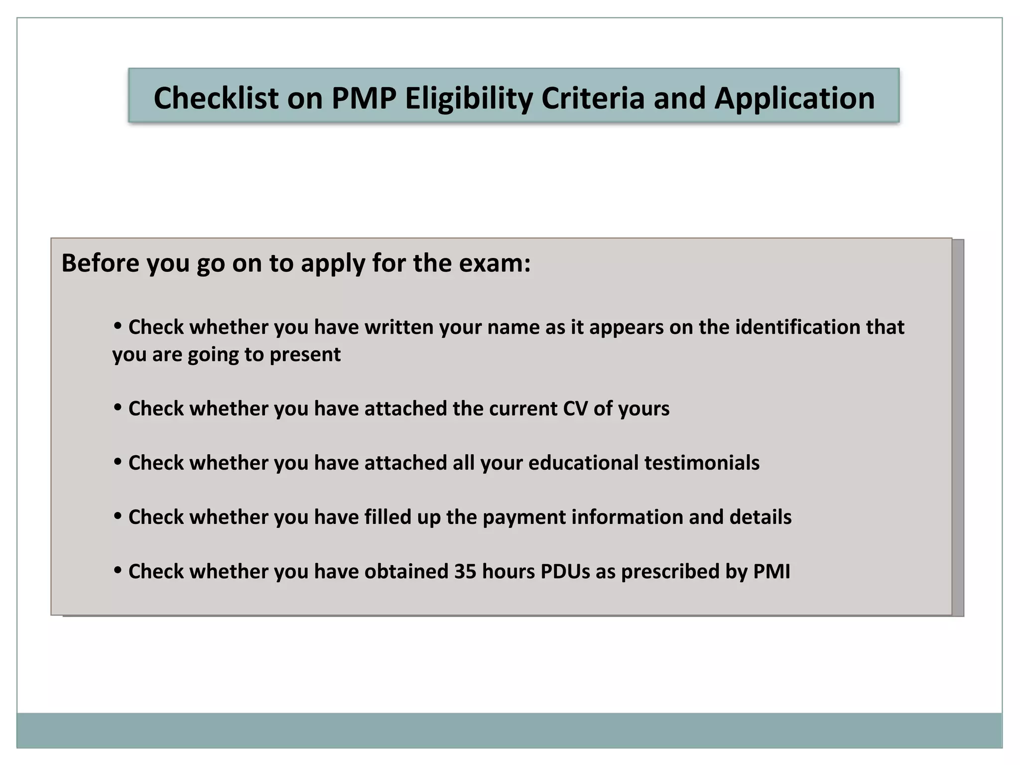 PMP Exam Notes | PPT