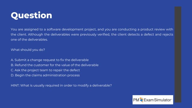 Free PMP Exam Sample Question of the Week | PDF