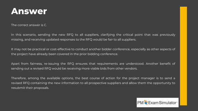 Free PMP Exam Sample Question of the Week | PPT