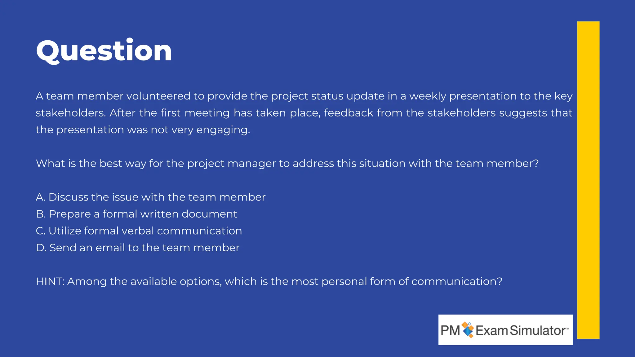 Free PMP Exam Sample Question of the Week | PDF