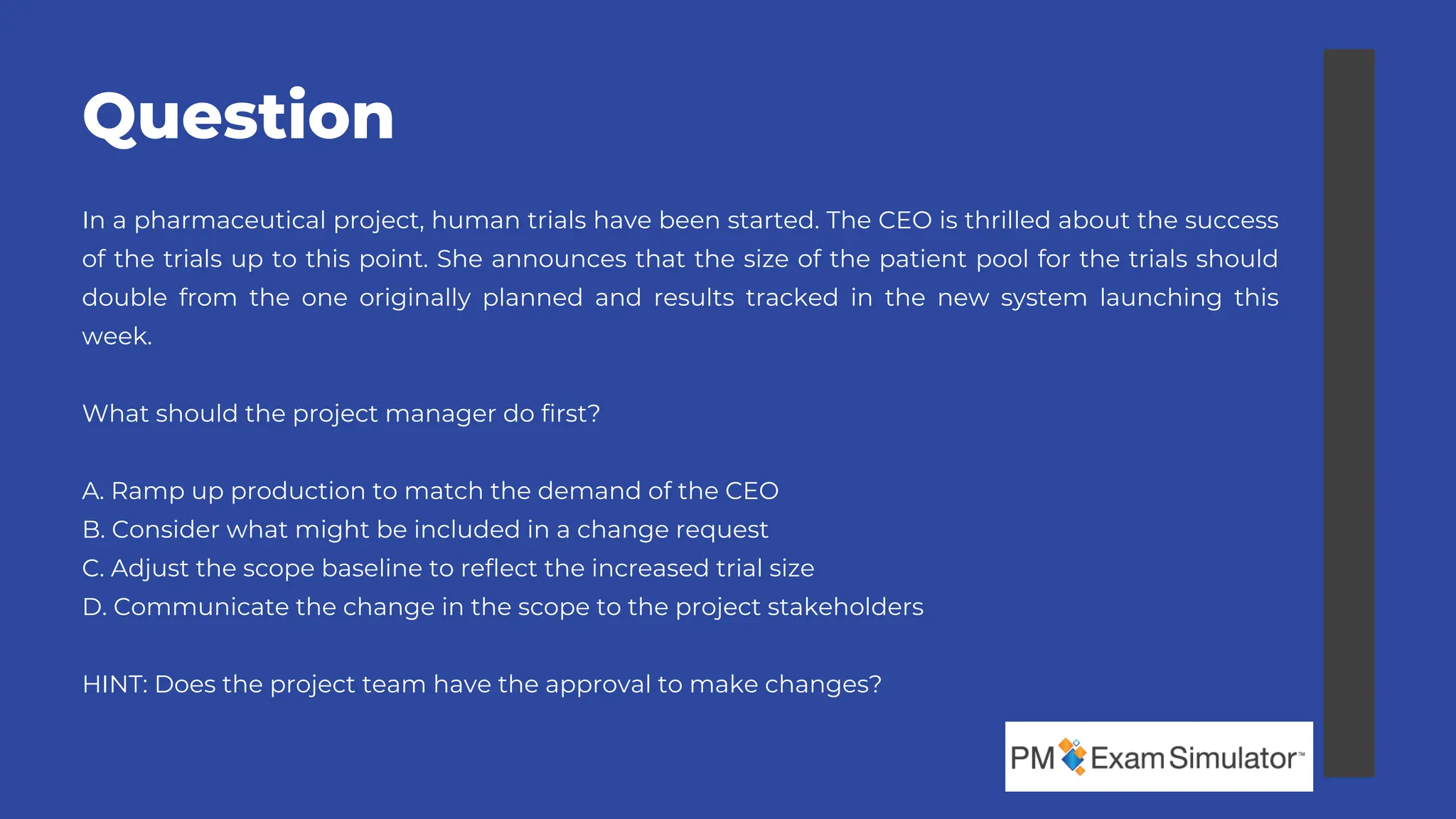 Free PMP Exam Sample Question | PPT