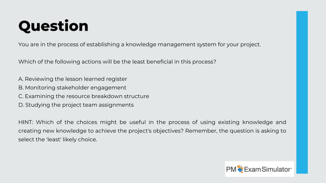 PMP Exam Sample Question and Answer | PPT