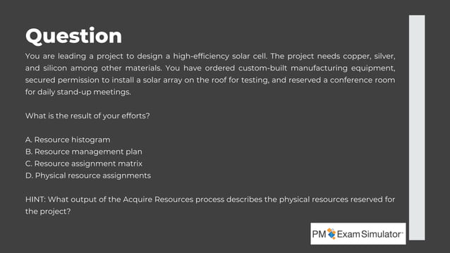 Free PMP Exam Sample Question | PPT