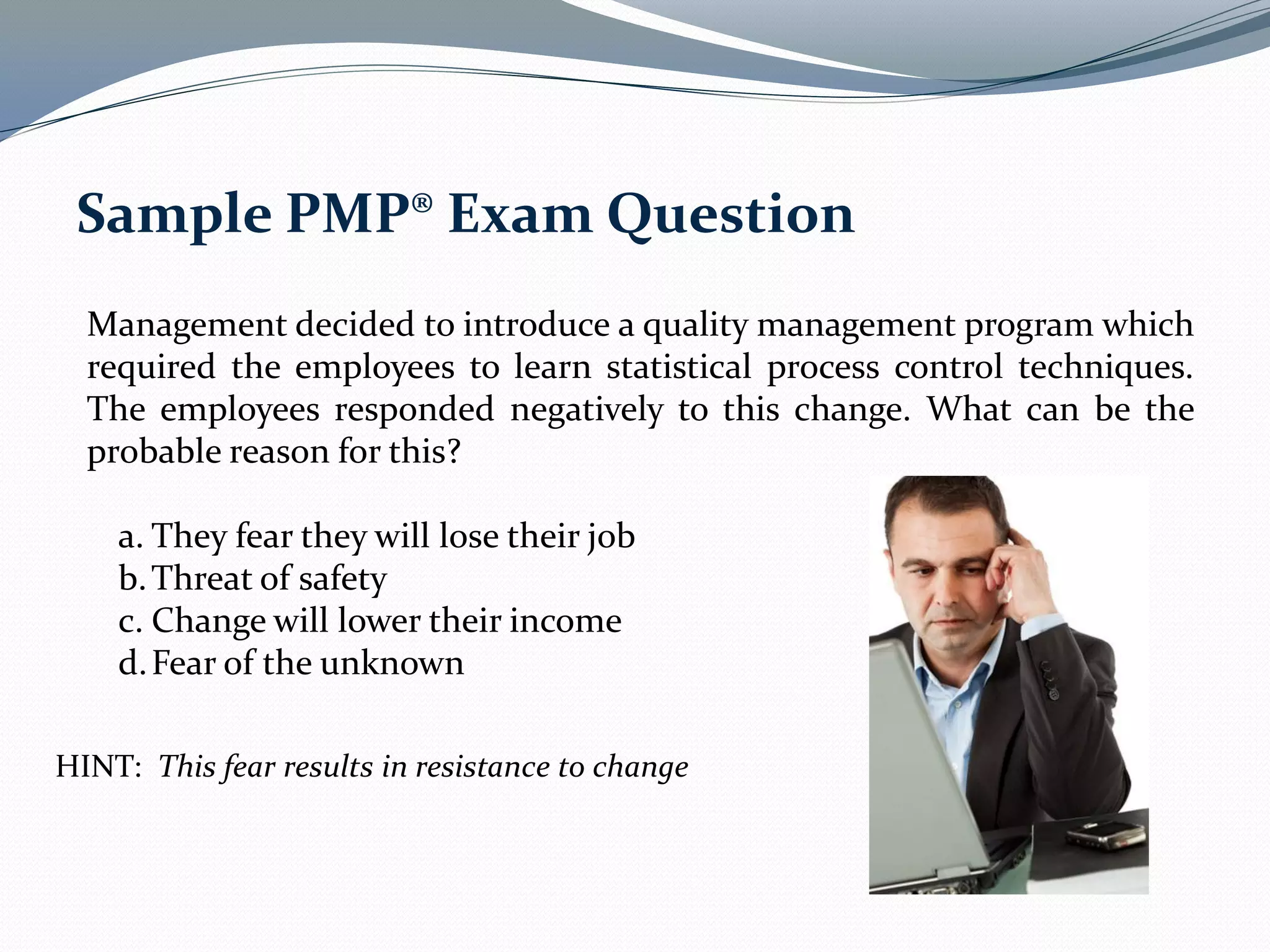 PMP Five Sample Questions | PDF