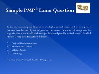 PMP Exam Sample Questions | PDF | Educational Assessment | Education