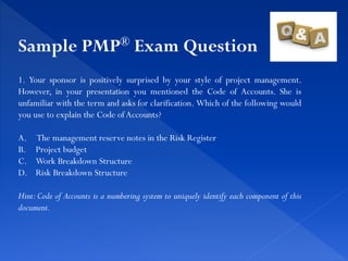 Pmp Five Sample Questions | PPT | Free Download