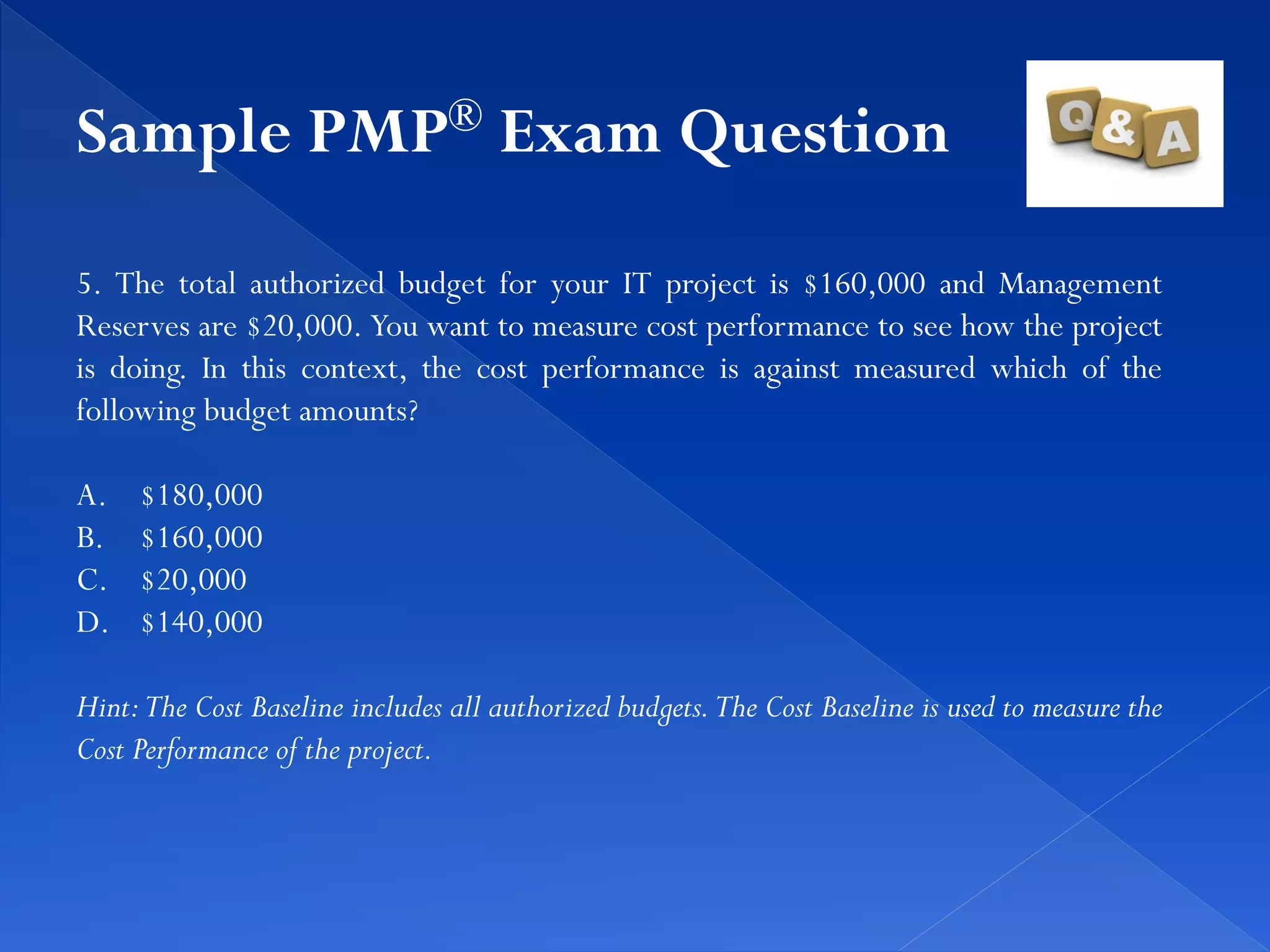 PMP Exam Sample Questions | PDF