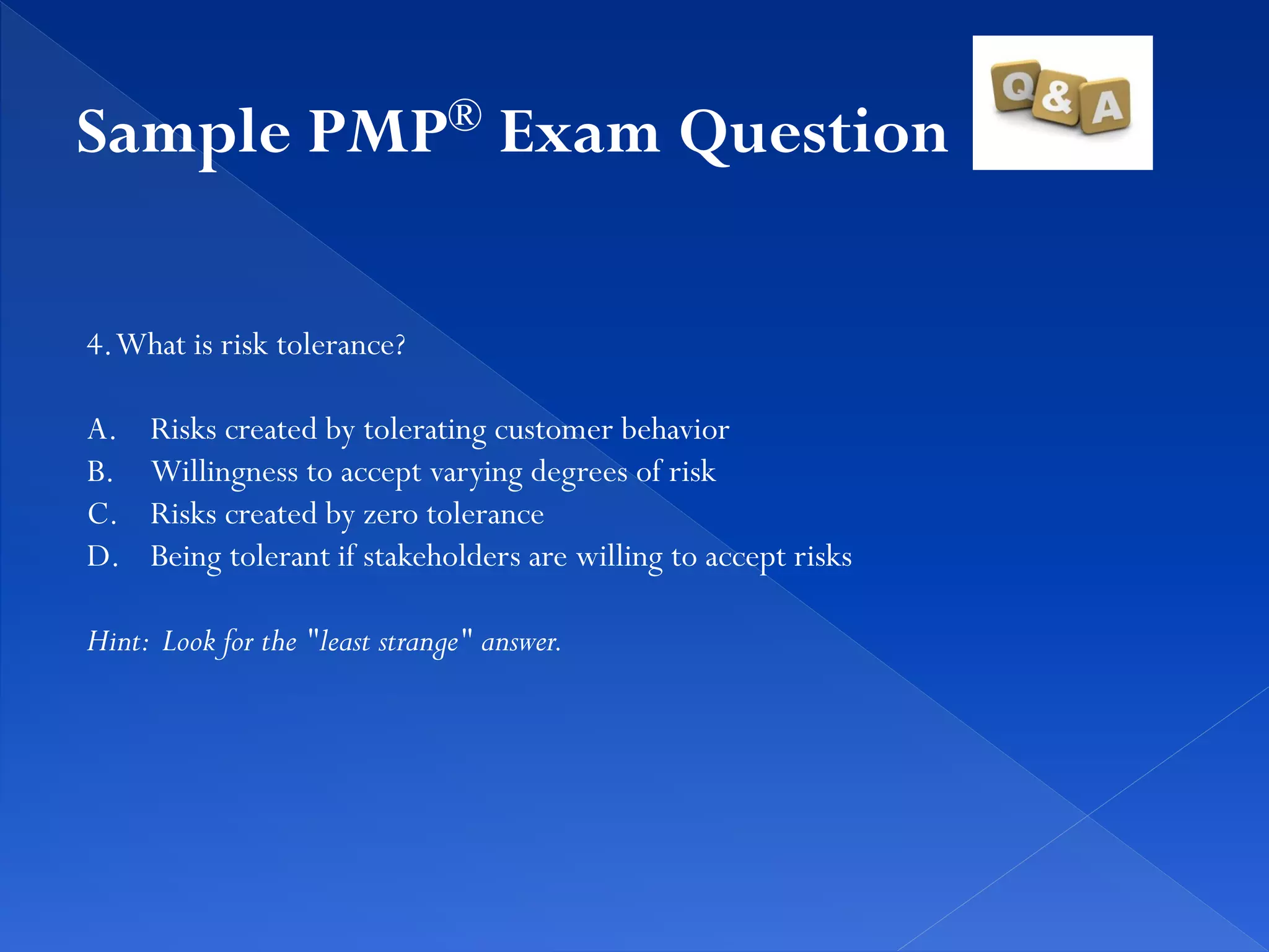 PMP Exam Sample Questions | PDF