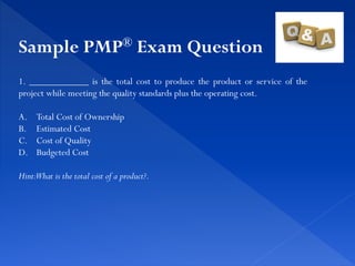 PMP Exam Sample Questions | PPT