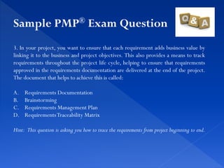 PMP Exam Sample Questions | PPT