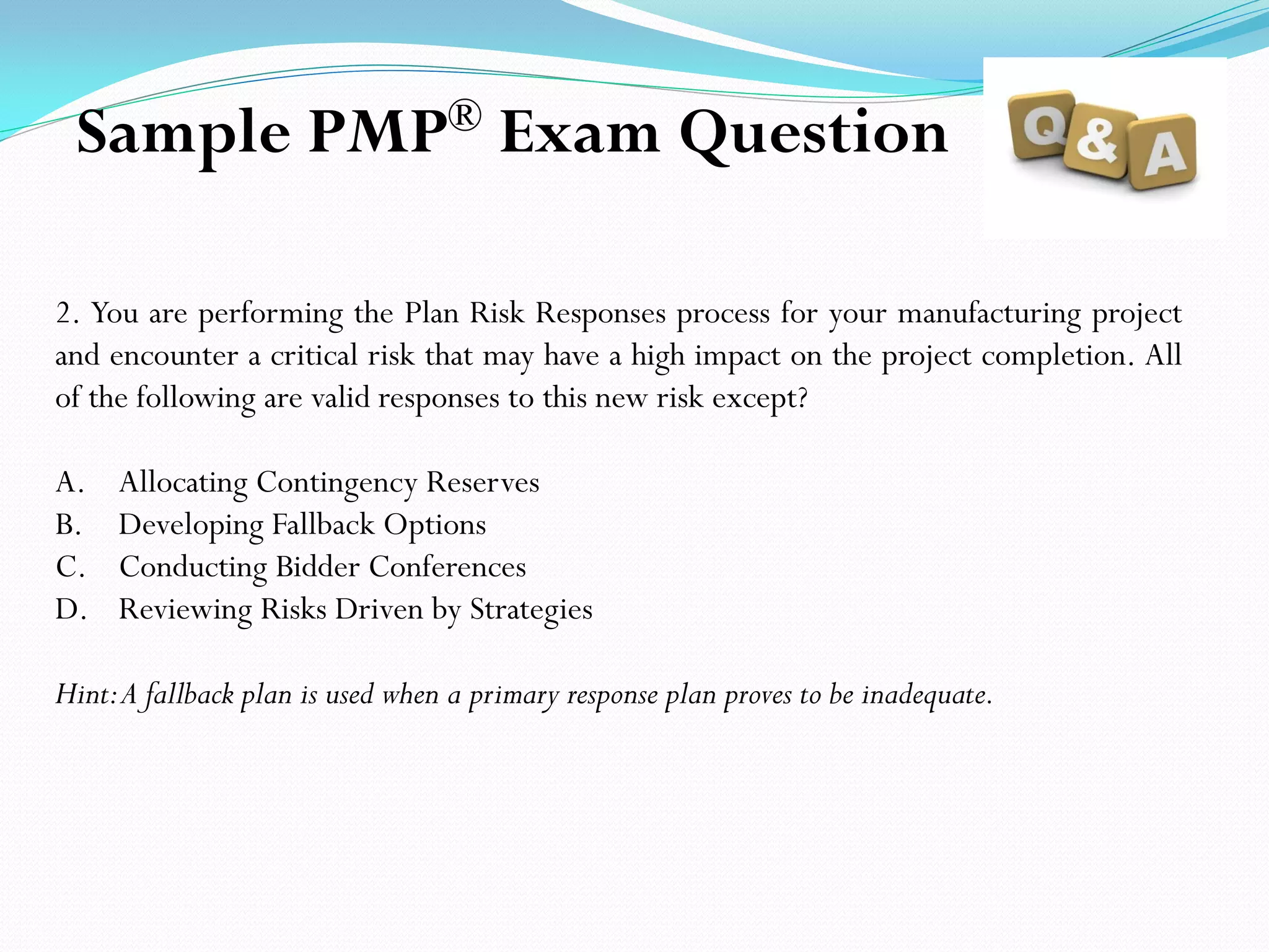 PMP Exam Sample Questions | PDF