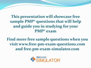 PMP® Sample Questions | PDF