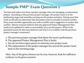 PMP® Sample Questions | PDF