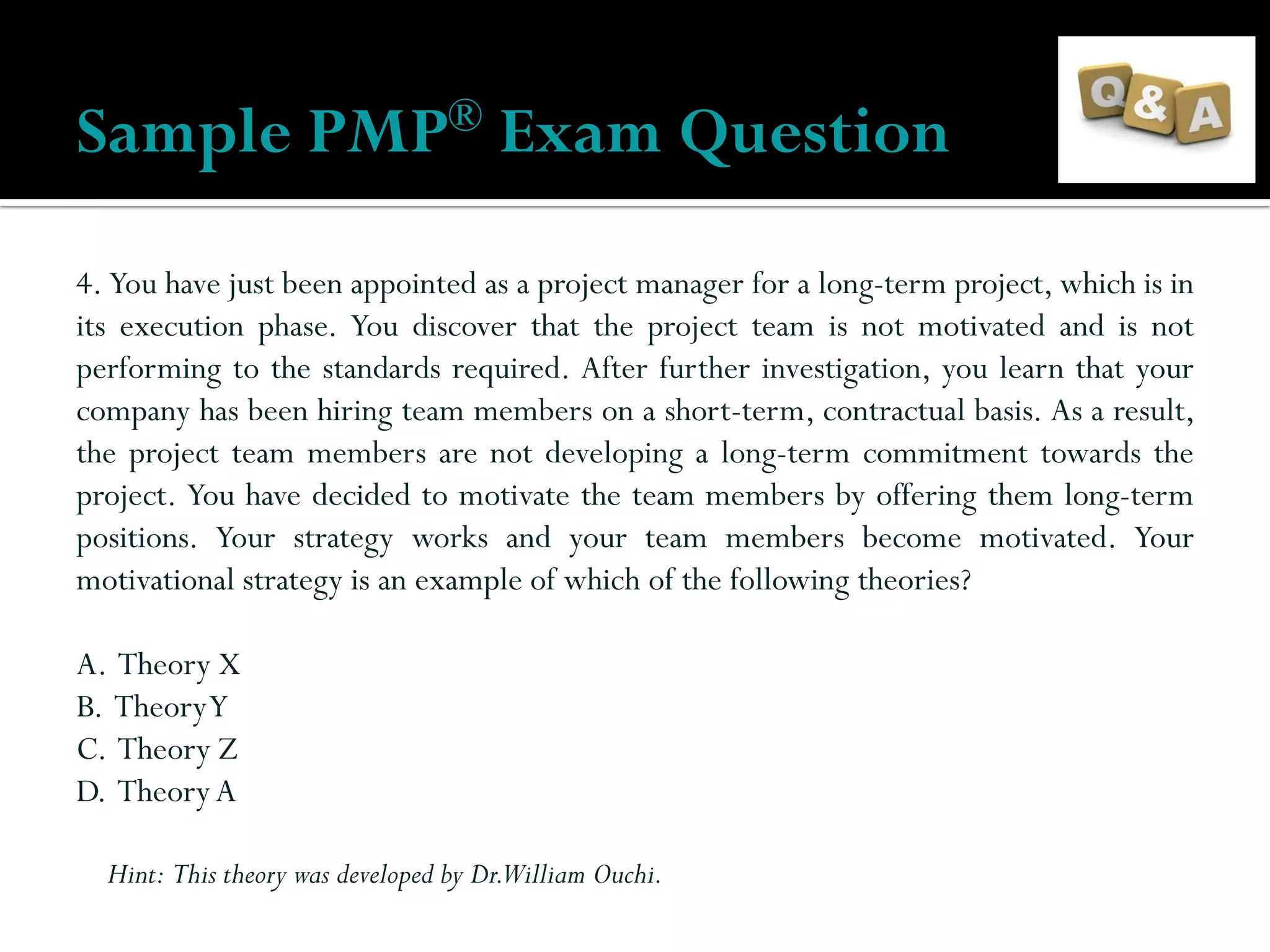 PMP Exam Sample Questions 4 | PPT