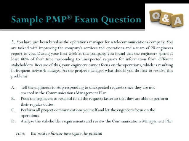 PMP Exam Sample Questions 4