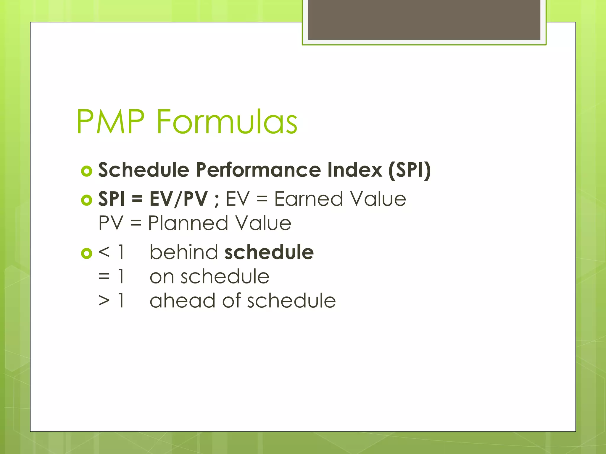 Pmp formulas | PPT
