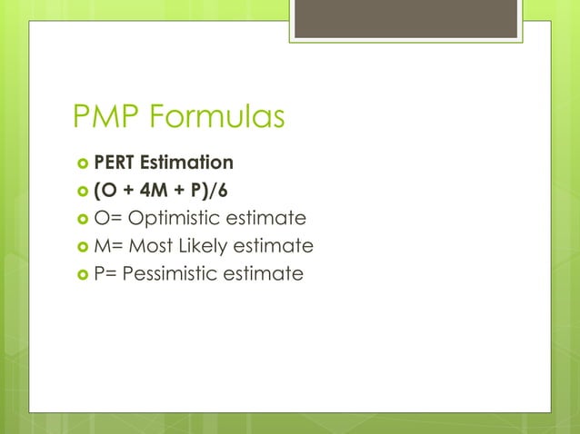 Pmp formulas | PPT