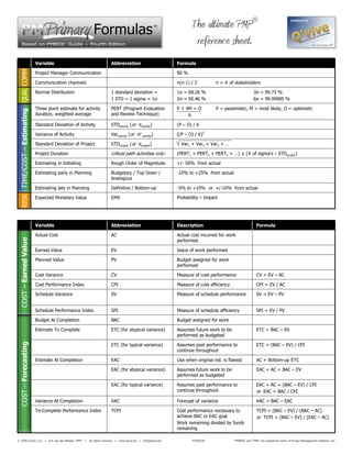Pmp formulas v5 | PDF | Business Accounting & Finance | Business