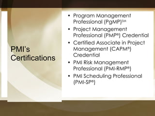 PMP Informational Presentation | PPT