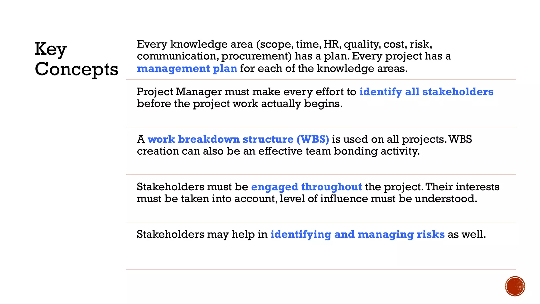 PMP: Key Concepts | PDF