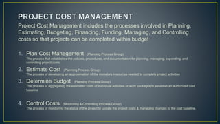 Pmp – pmbok 5th edition chapter7 project cost management | PPTX