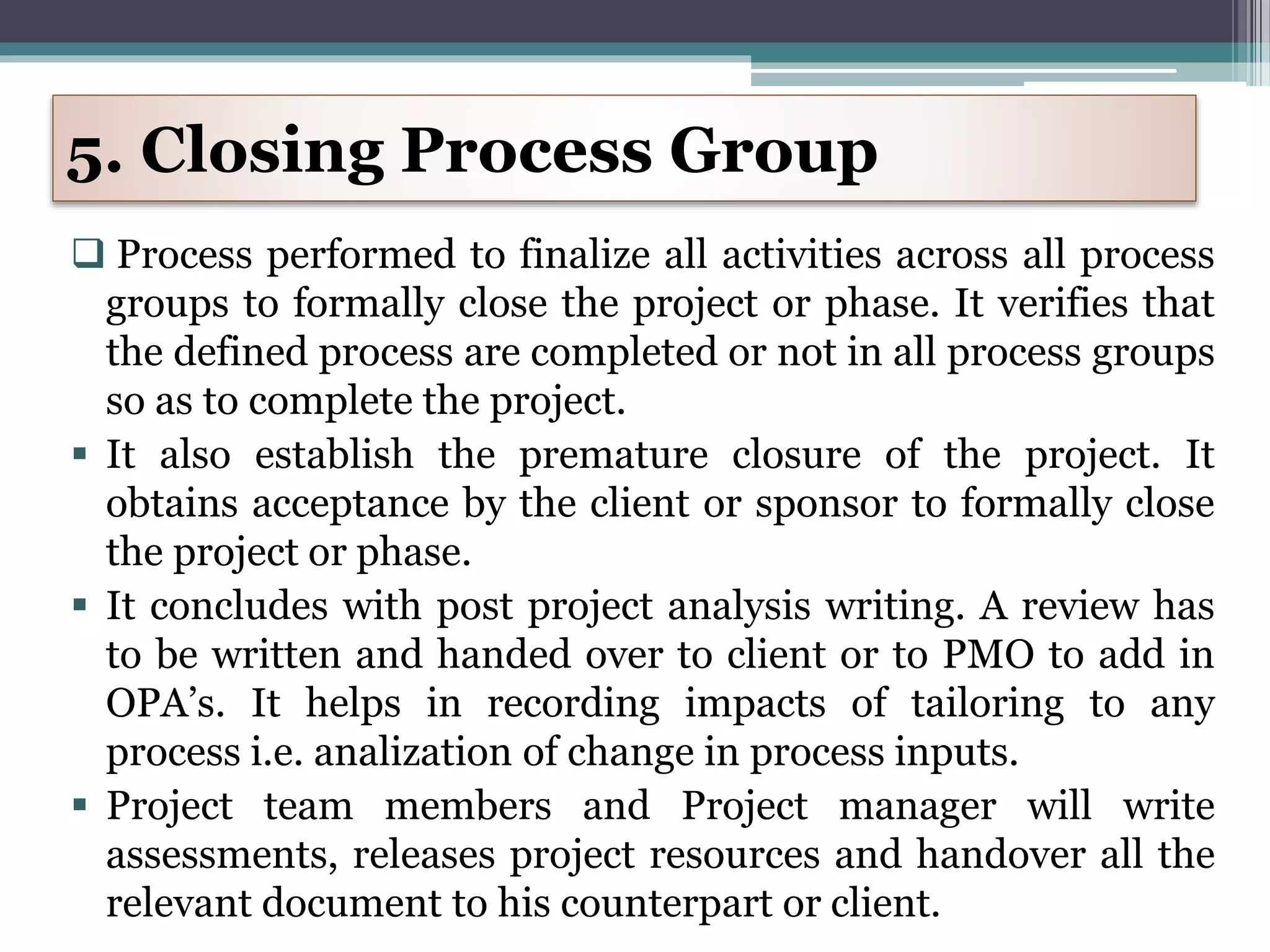 Project Management Processes Groups | Pptx