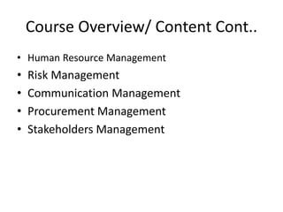 Project Management Course slide 1 | PPTX | Business | Business and Finance
