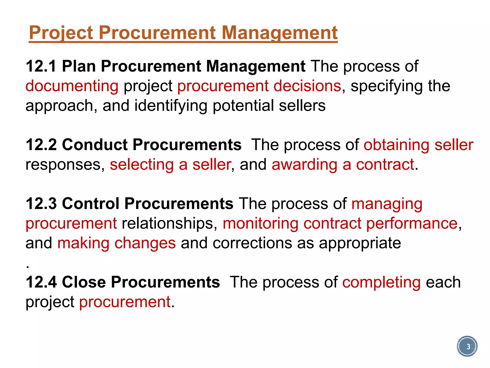 Pmp procurement chapter 12 | PDF