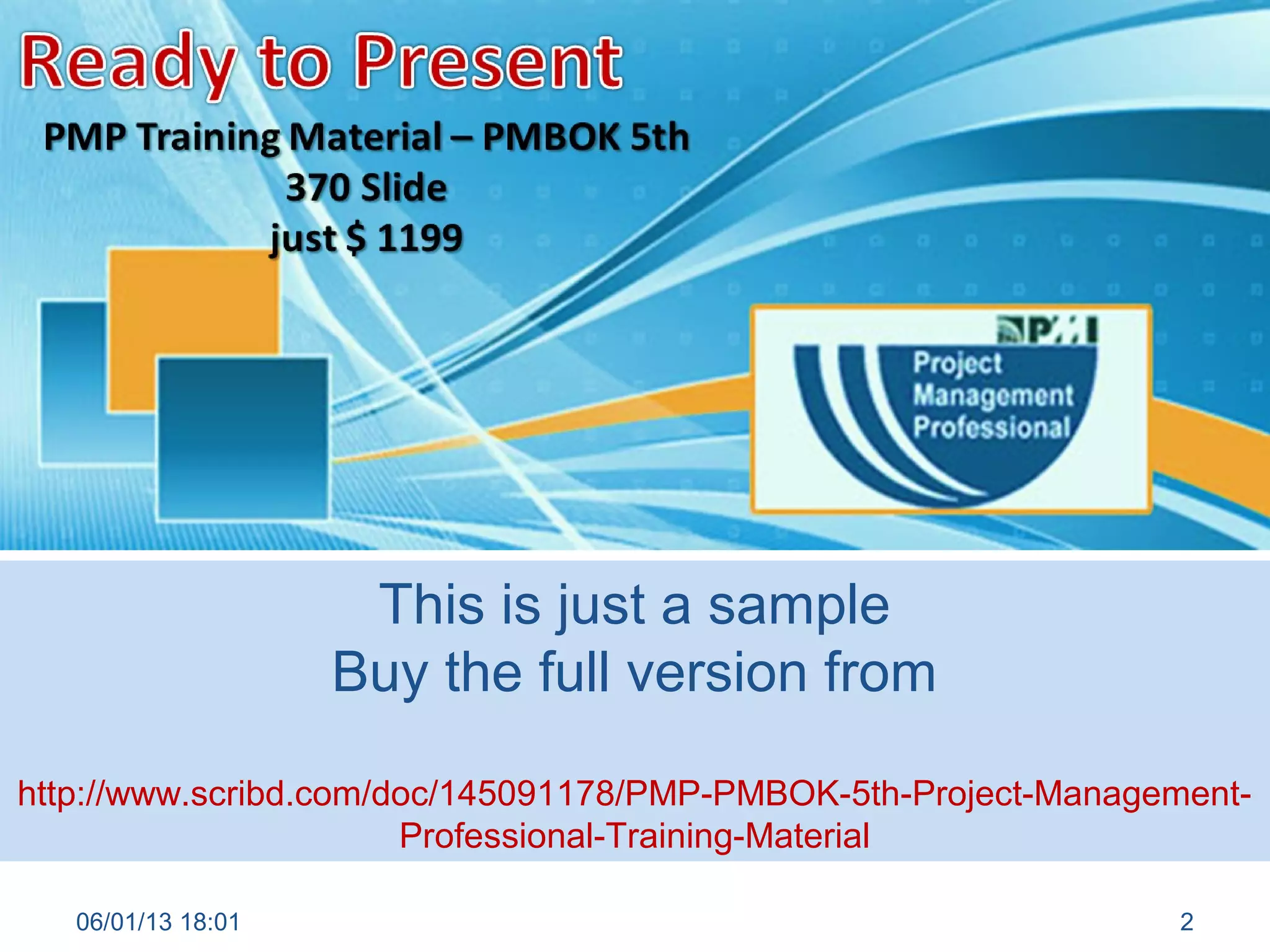 Pmp project management professional free sample | PPT
