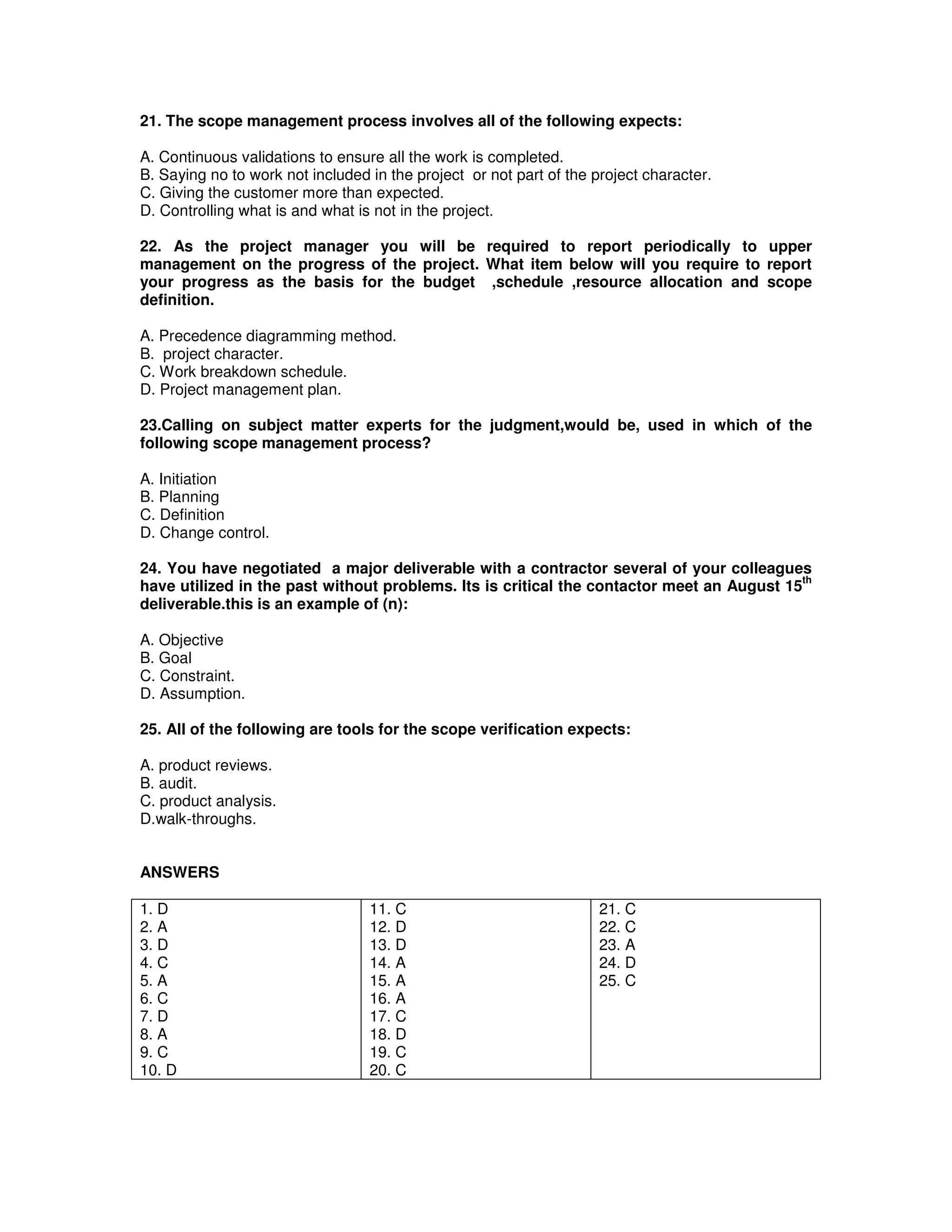 PMP Question Bank | PDF