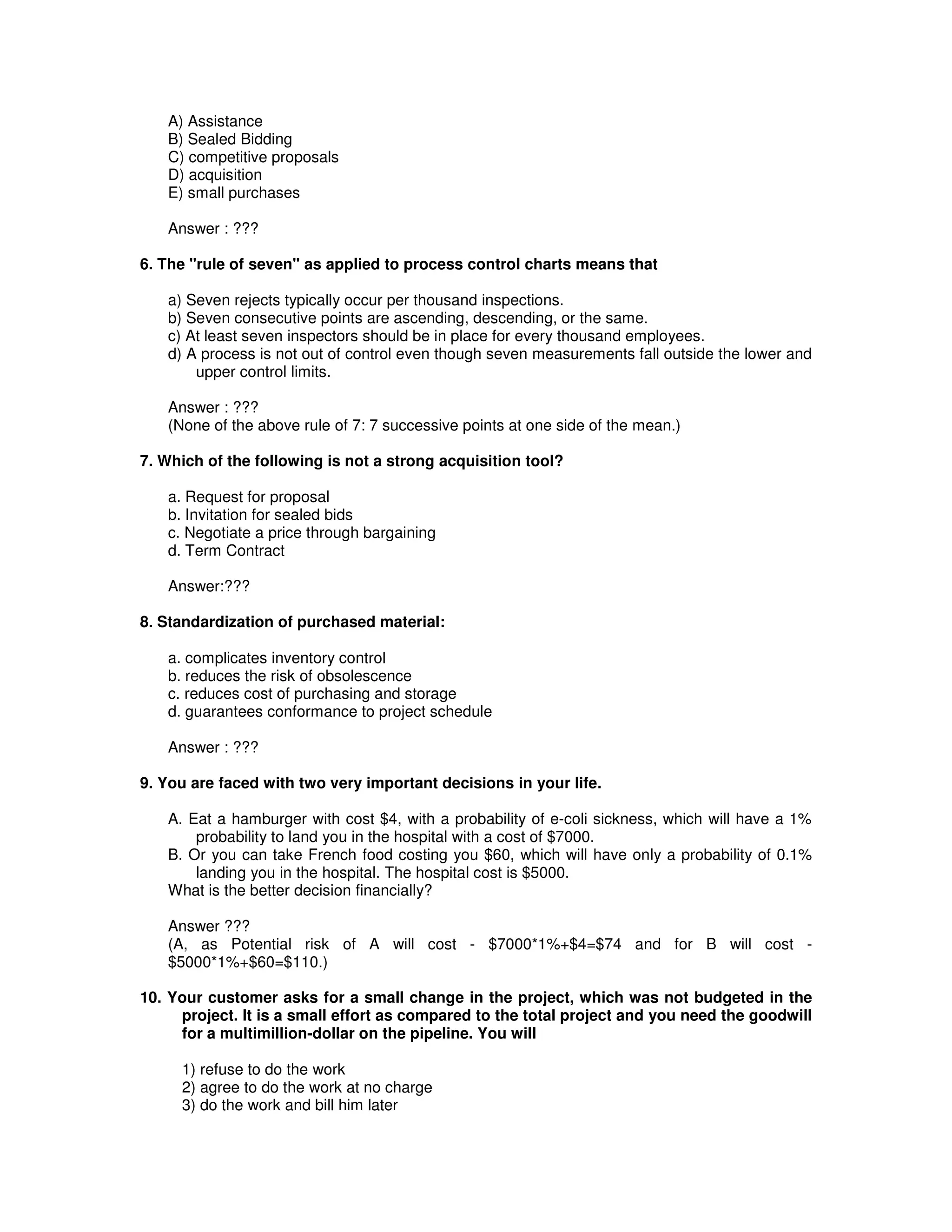 PMP Question Bank | PDF