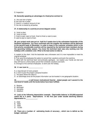 PMP Question Bank | PDF